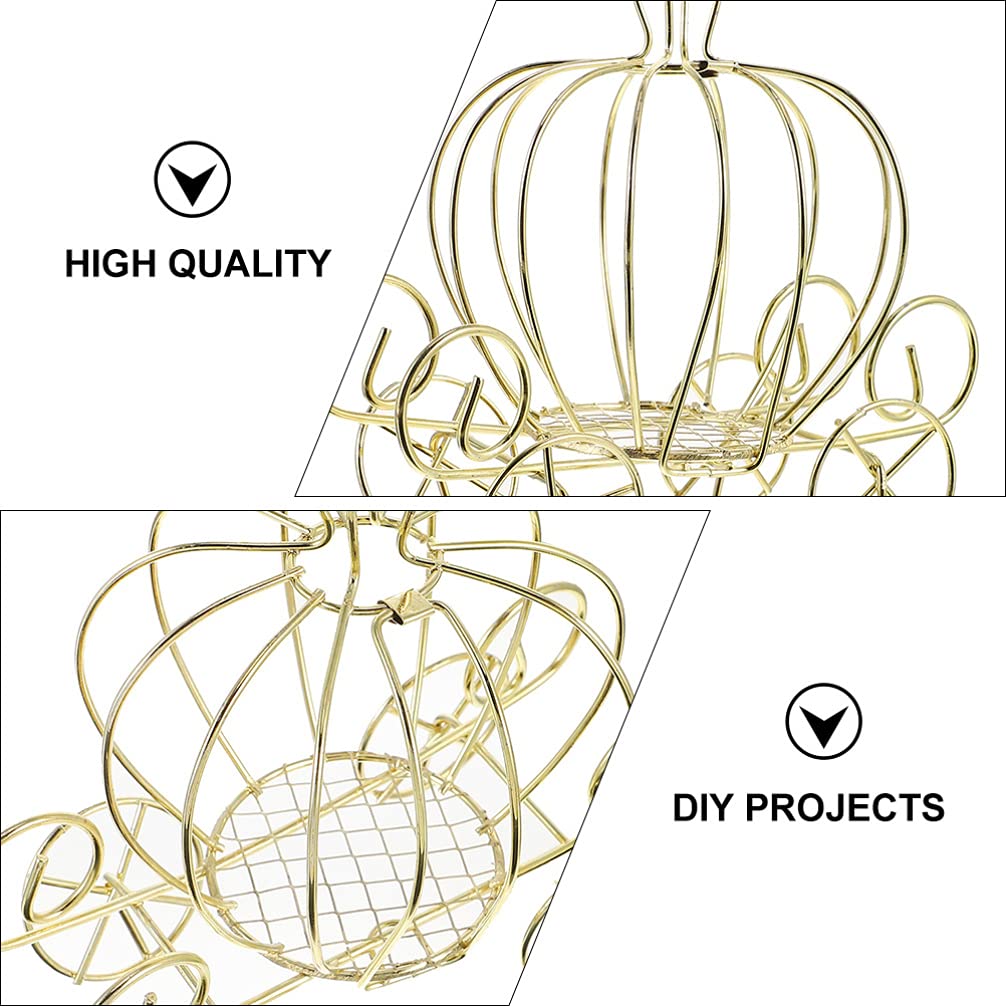 NUOBESTY 4pcs Carriage Centerpiece Metal Wire White Princess Carriage Figurine Candy Box for Wedding Party