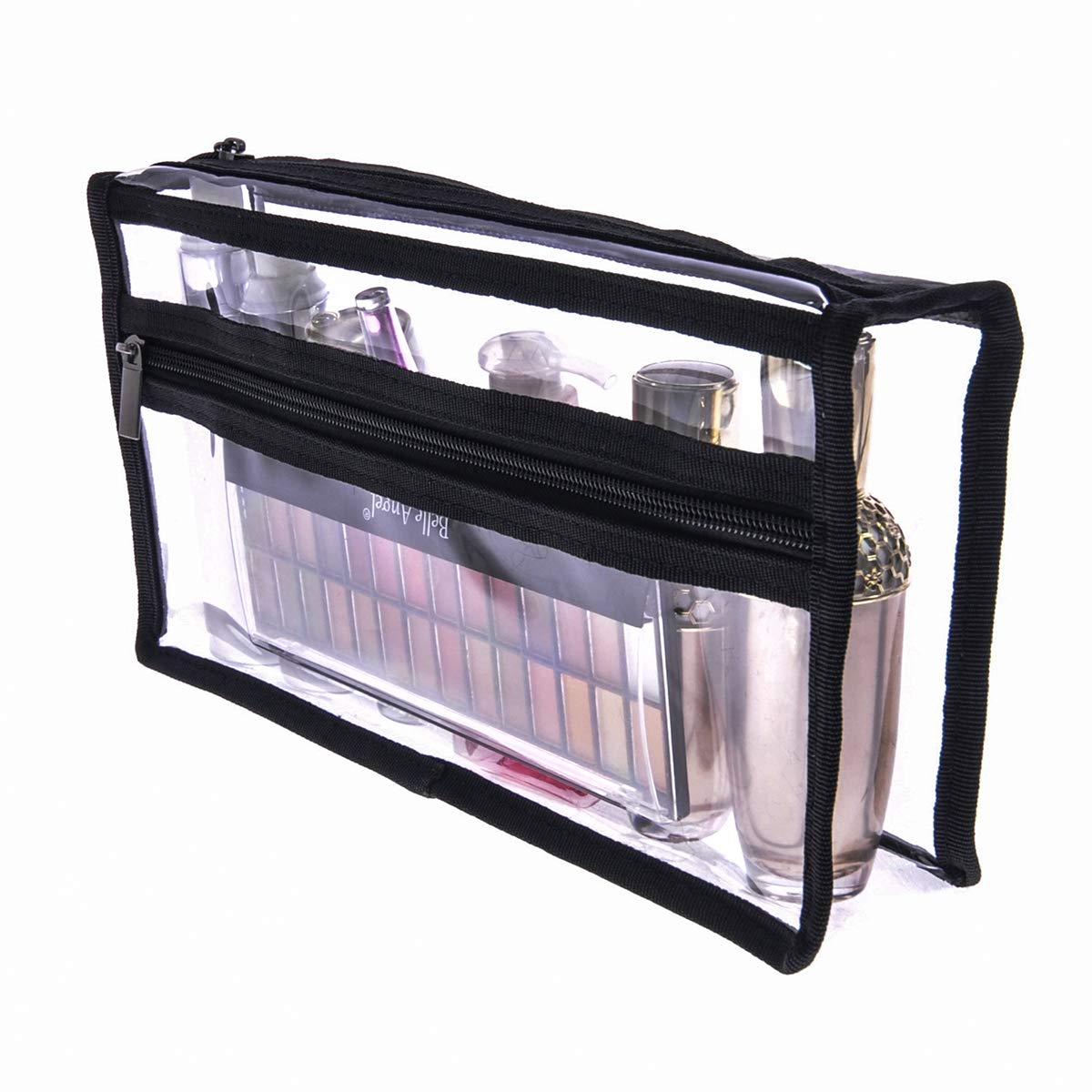 Jula Vance Clear PVC Makeup Bag Transparent Actor Bag Large Cosmetic Organizer Bag Makeup Kits Pouch Travel Make Up Accessories Storage Bag Clear Pencil Pouch Case Bag