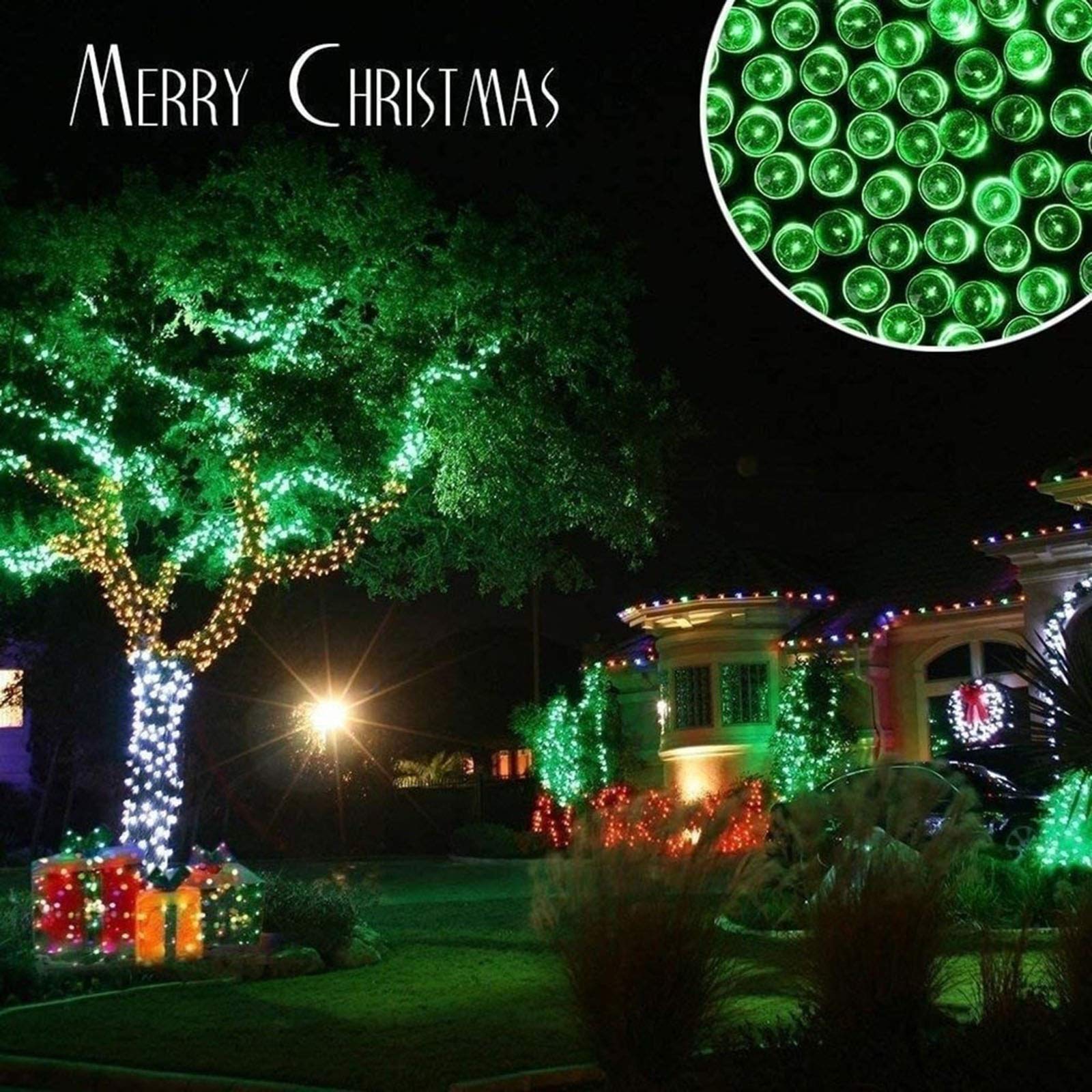 LIUPENGWEI 8Modes Solar Power Fairy String Lights Outdoor Decorative Light Waterproof IP65 with Light for Garden Home Wedding Party Christmas Halloween Decoration Lights String Garden Ghost Light