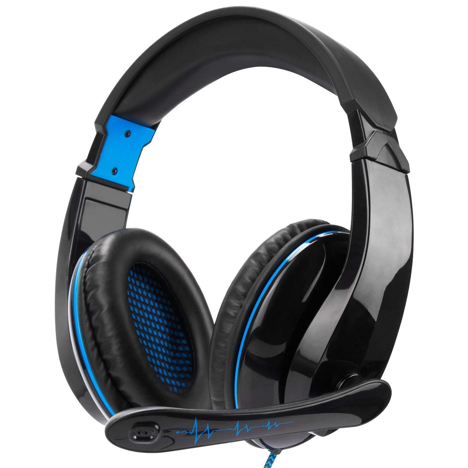 LETTON Xbox One Gaming Headset Stereo Over Ear Gaming Headset with Mic Noise Cancelling Volume Control for Xbox One/PC/Mac/PS4/Nintendo/Phone (Black&Blue)