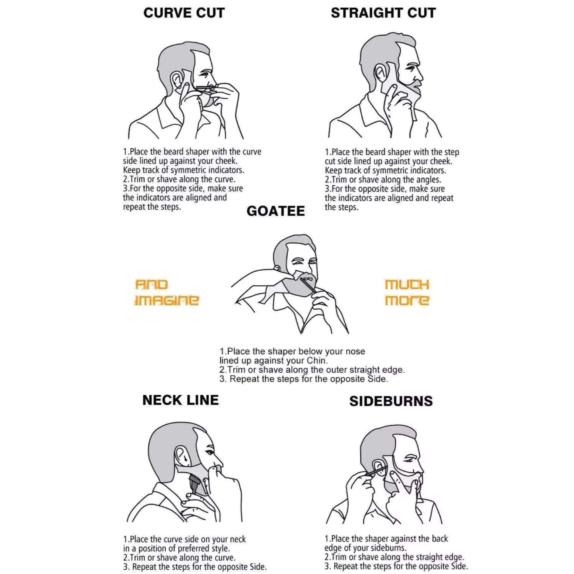 Steezee Beard Shaper For Men - 8-in-1 Transparent Shaping Tool With Comb and Edges For Perfect Lineups - Use With Razor or Trimmer To Style Facial Hair
