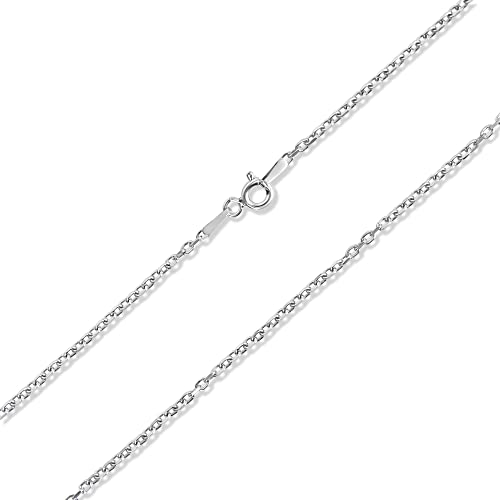 Rivline 925 Sterling Silver Necklace for Women, Diamond Cut Cable Link Chain, Thin and Elegant Italian Made Jewelry, Secure Clasp (18 Inch)
