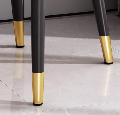 Jinsi Nan] Dining Chairs Set of 4, Velvet upholstered Chairs with Black Golden Metal Legs, Armless Accent, Modern Dining Chairs for Kitchen Dining Room, Living Room (Grey)