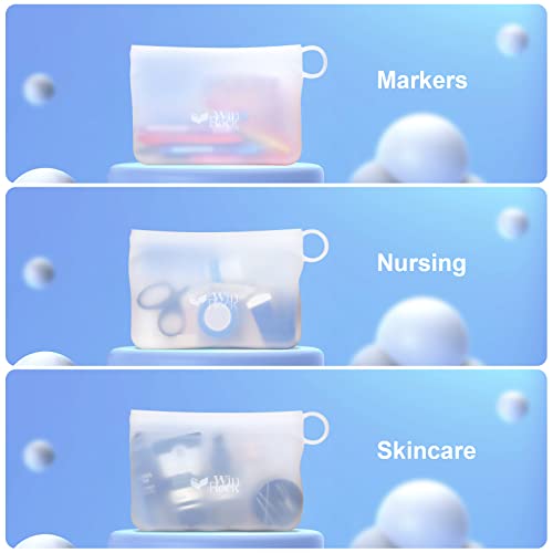 Winrock Silicone Reusable Storage bag Food Meal Storage Container, Outdoor, Travel, Makeup, Versatile Storage, Leakproof, Heat Resistant, Dishwasher safe.
