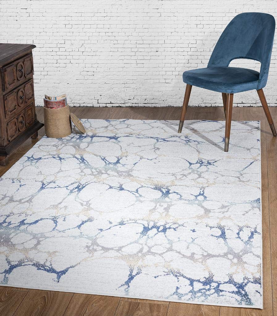 LUXE WEAVERS Hampstead Ivory Abstract 8 x 10 Area Rug