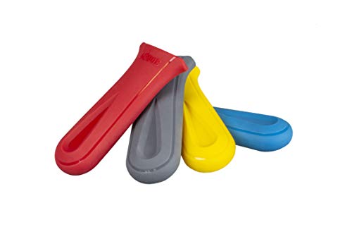 Lodge Deluxe Silicone Hot Handle Holder - Dishwasher Safe Hot Handle Holder Designed for Lodge Cast Iron Skillets 9 Inches+ w/ Keyhole Handle - Reusable Heat Protection Up to 550° - Red