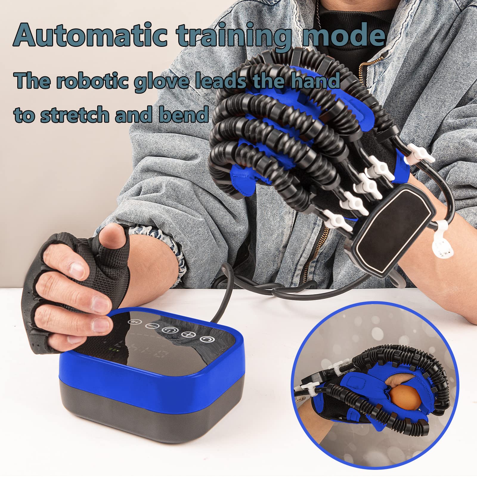 KCYXSMAX Rehabilitation Robot Gloves Flexion & Finger Exerciser Gloves Hand Strengthener Physical Therapy Equipment for Stroke Hemiplegia Hand Dysfunction Patient 9 Intensity Gears 3 Training Modes