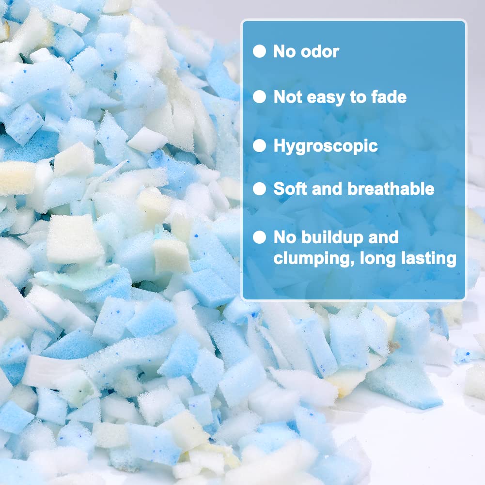 Jmuiiu 300g/10.58oz Bean Bag Filler Shredded Memory Foam Filler Replacement Fill for Pillows, Bean Bag Chairs, Dolls, Sofas, Christmas Stuffed Animals, Crafts