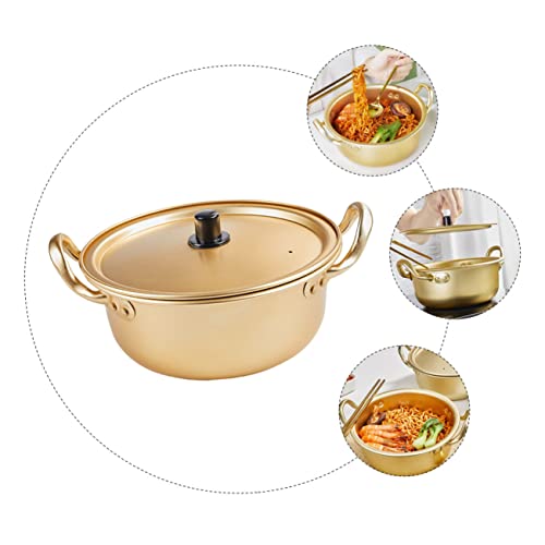 YARNOW 2 Pcs Korean Instant Noodle Pot Japanese Noodles Ramen Ceramic Frying Pan with Lid Steamer Cookware Deep Saucepan Korean Pots for Cooking Aluminum Pot Kitchen Pan Ramen Pot Candy