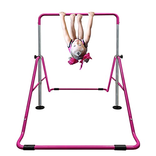 Peakpath Expandable Gymnastics kip Bars,Updated Stronger Kids Bar,Height Adjustable,Horizontal Gym Equipment,Junior Kids Training Flip bar for Home Indoor 3-7 Years Old