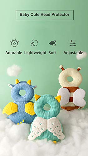 JunNeng Toddler Baby Head Safety Protector Pads,Mesh Head Adjuastable Cushion Dinosaur