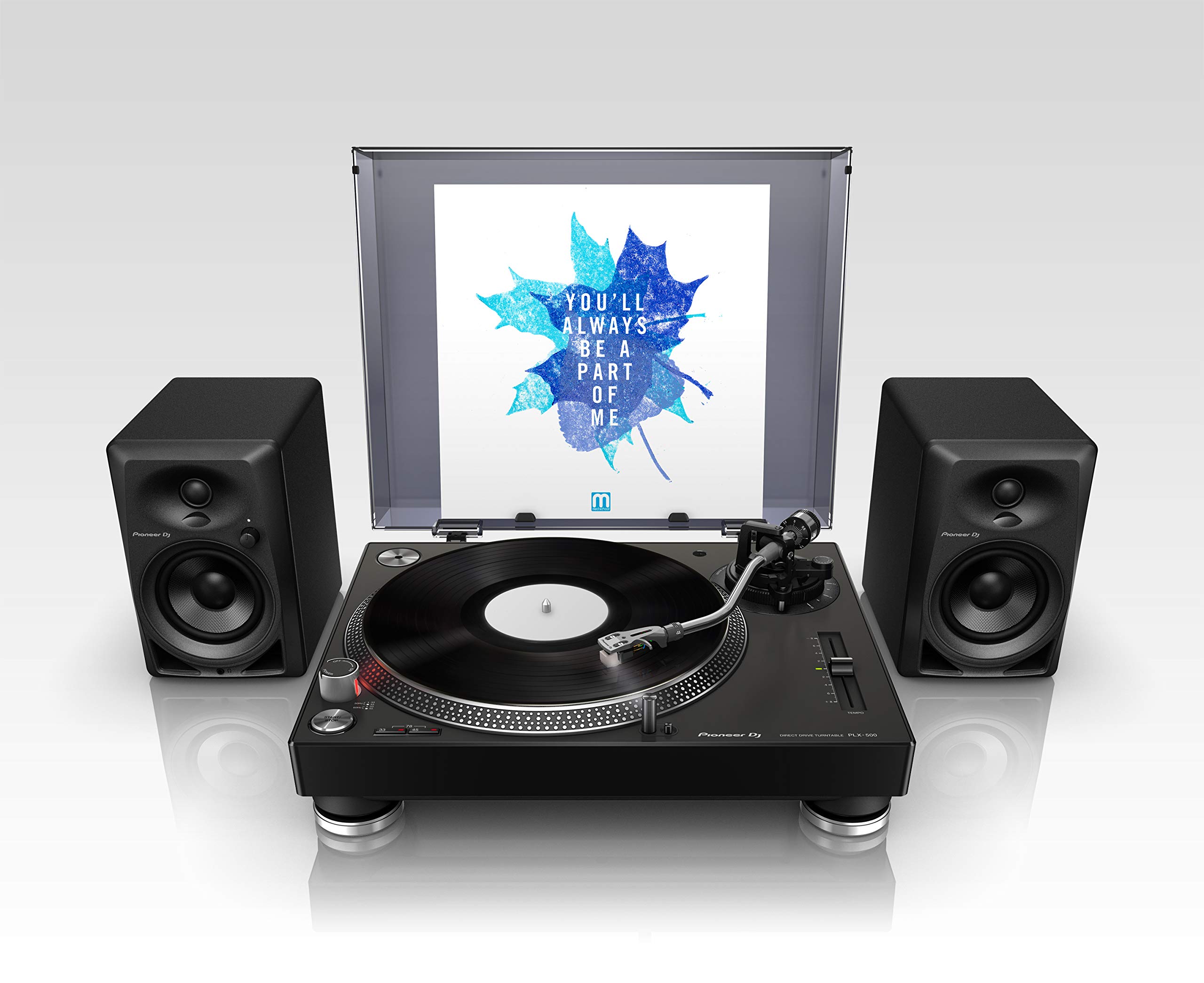 Pioneer DJ PLX-500 Direct Drive Turntable & Serato Control Vinyl Black, 12" Pair (SCV-PS-BLK-OJ)
