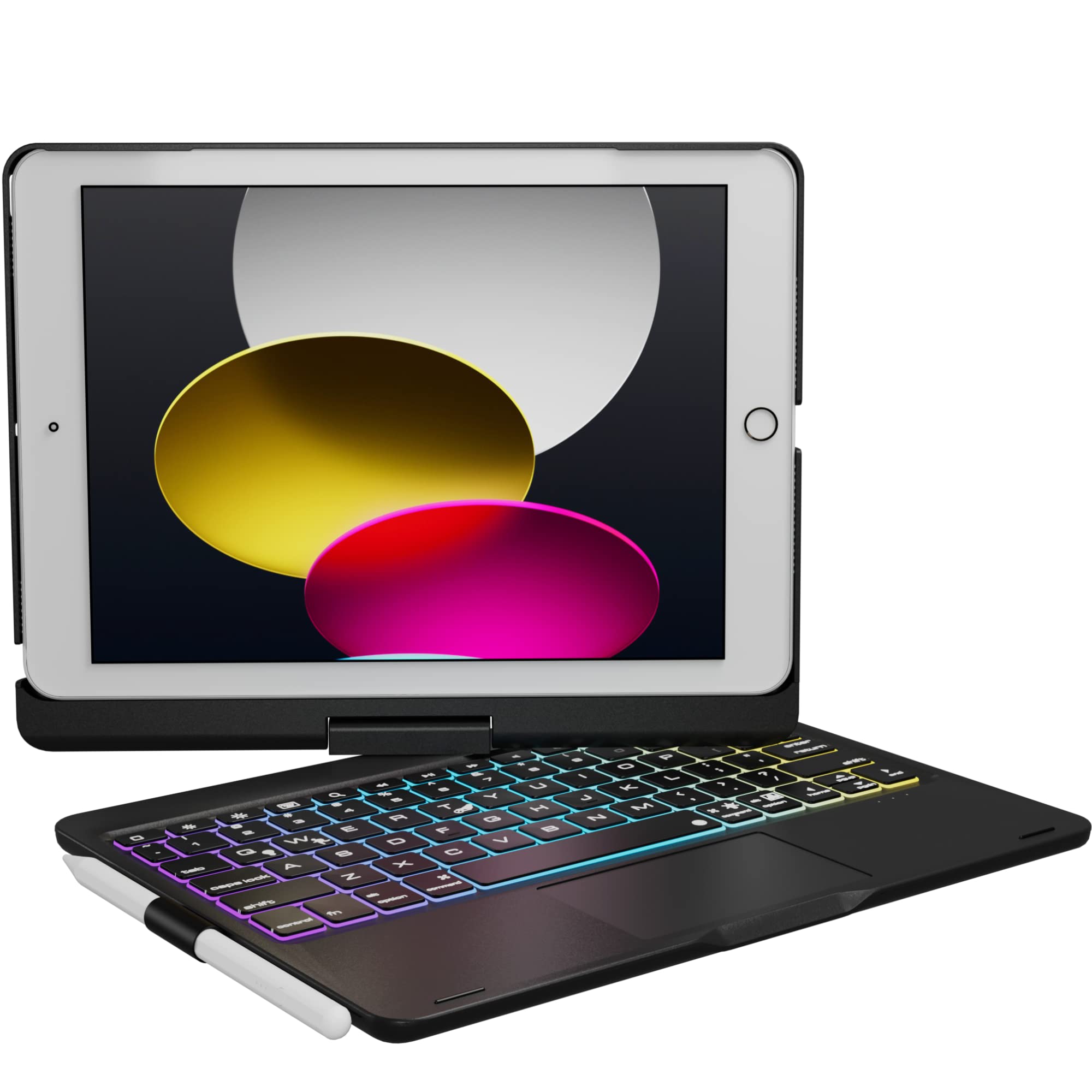 iPad 10.2 9th Generation Keyboard: iPad 8th 7th and iPad Air 3rd Gen iPad Pro 10.5 inch 10.2-inch 2021 2020 Rugged Combo Touch Smart Keyboard Case with Trackpad Backlit 360 Swivel Pencil Holder Black