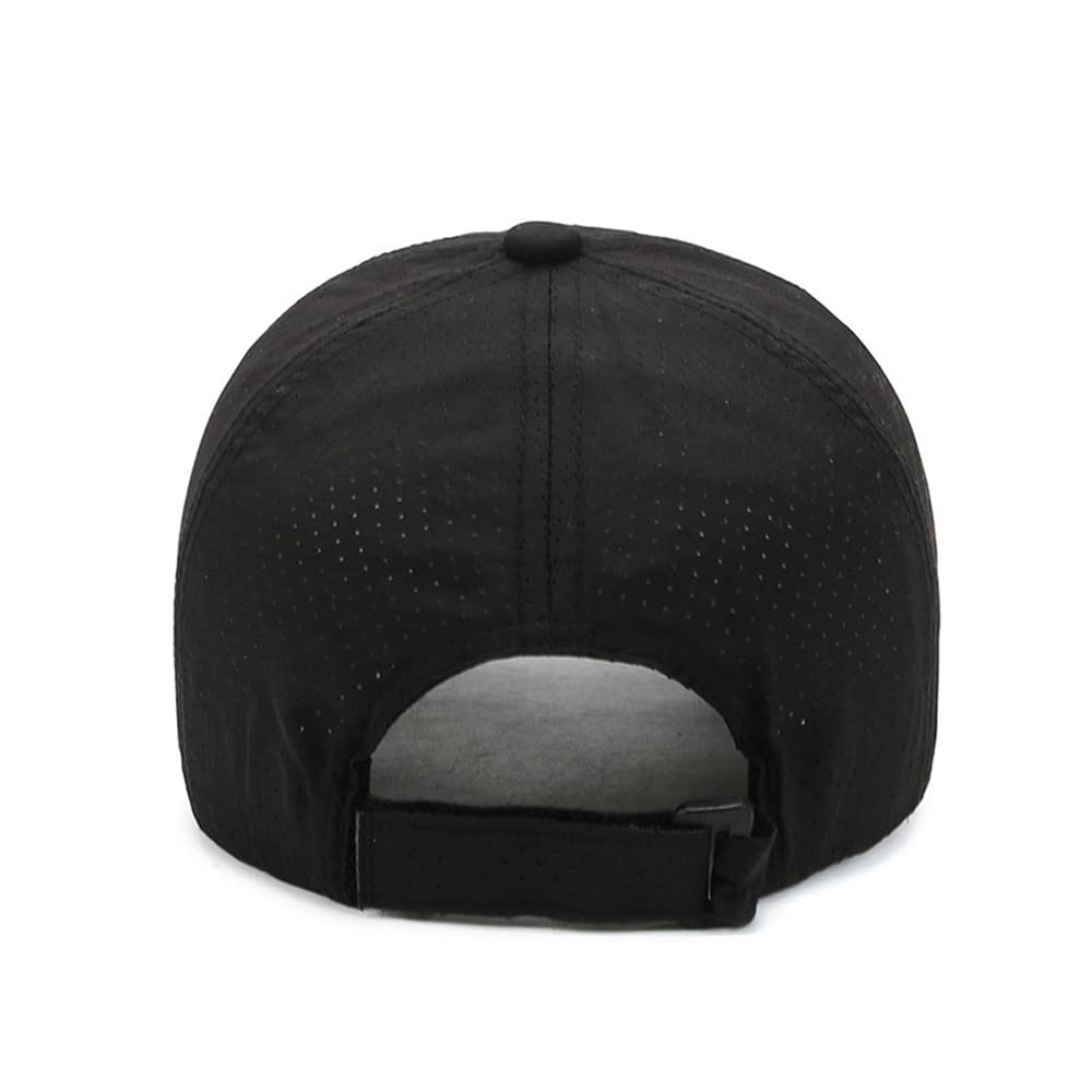 Men's Hat Quick Dry Baseball Cap Outdoor Breathable Sun Protection Fishing Cap Sun Cap Blank Peaked Cap (Black)