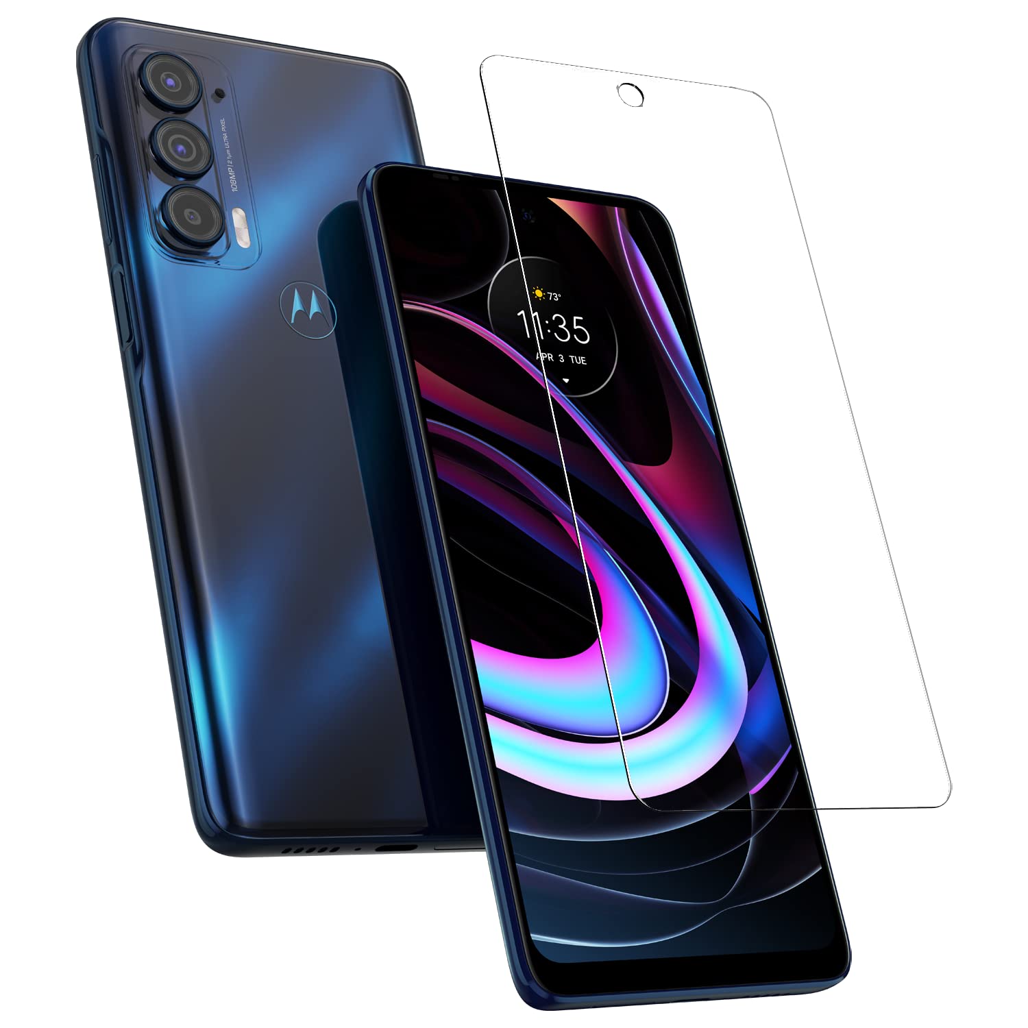 Motorola Moto Edge (2021) / Edge 5G UW Screen Protector- Strong 9H Tempered Glass for scratch and impact protection, anti fingerprints/smudge resistant [NOT for Edge, Edge+ 2020]