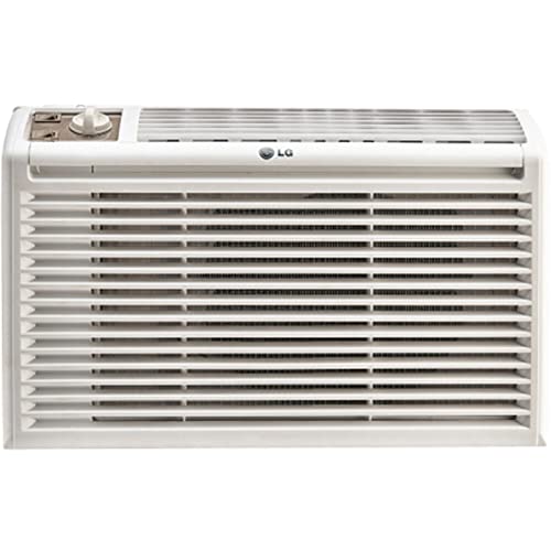 LG 5,000 BTU Window Air Conditioner, 115V, AC Window Unit Cools 150 Sq.Ft. (10' x 15' Room Size), Perfect for Bedrooms, Quiet AC with 2 Cooling & Fan Speeds, 2-Way Air Deflection, and Washable Filter