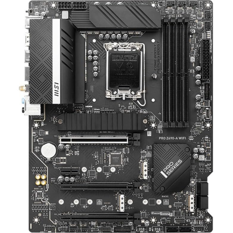 MSI PRO Z690-A WiFi ProSeries Motherboard (12th/13th/14th Gen Intel Core, LGA 1700 Socket, DDR5, PCIe 5, 2.5G LAN, M.2 Slots, Wi-Fi 6E, Bluetooth 5.3, ATX)