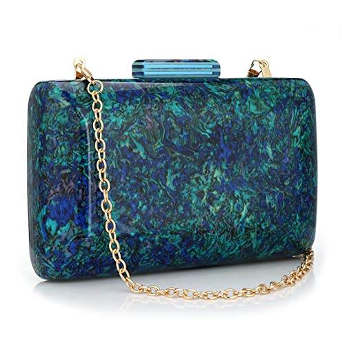 Rkrouco Women’s Evening Clutch Acrylic Clutch Purses for Wedding Prom Dress Bag-Green