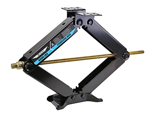 LIBRA 9K lb Heavy Duty 24" RV Trailer Camper Stabilizer Leveling Scissor Jacks w/Dual Power Drill Sockets & Complete Installation Kit, Set 2