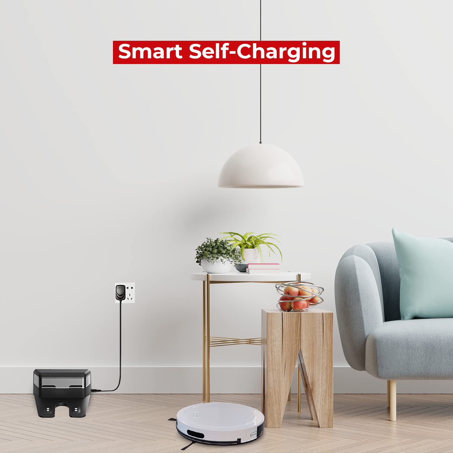 MILAGROW Seagull -Thinnest Robotic Vacuum Cleaner Gyro Mapping,1500Pa Strong Suction,Auto Boost Wet Mopping Without Watertank,Scheduling,Self-Charging,3 Stage Cleaning,Smart APP, Alexa(White)