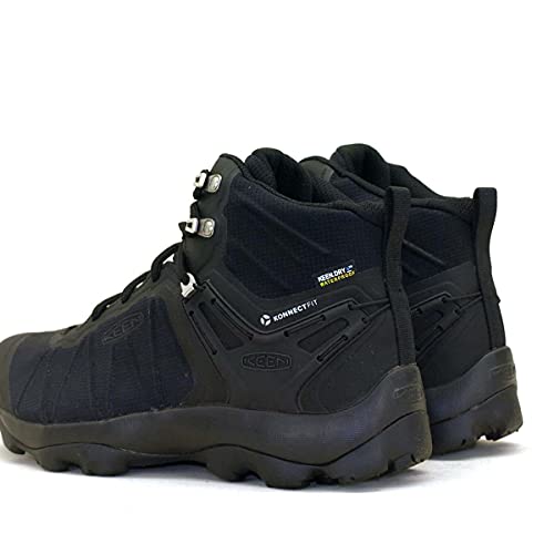 KEEN Men's Venture MID WP Hiking Boot, Black/Black, 10