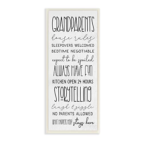 Stupell Industries Grandparents House Rules Fun Rustic Family Sign,Design by Lil' Rue