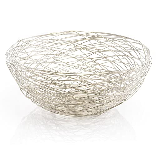 Modern Day Accents5700Wire BowlGuita Wire Bowl, Iron, Silver, Table top, Fruit, Vegetables, Eggs, Light, See through, Accents, Kitchen, House, Office, Nest, Décor, 12" x 12" x 5.5"Silver