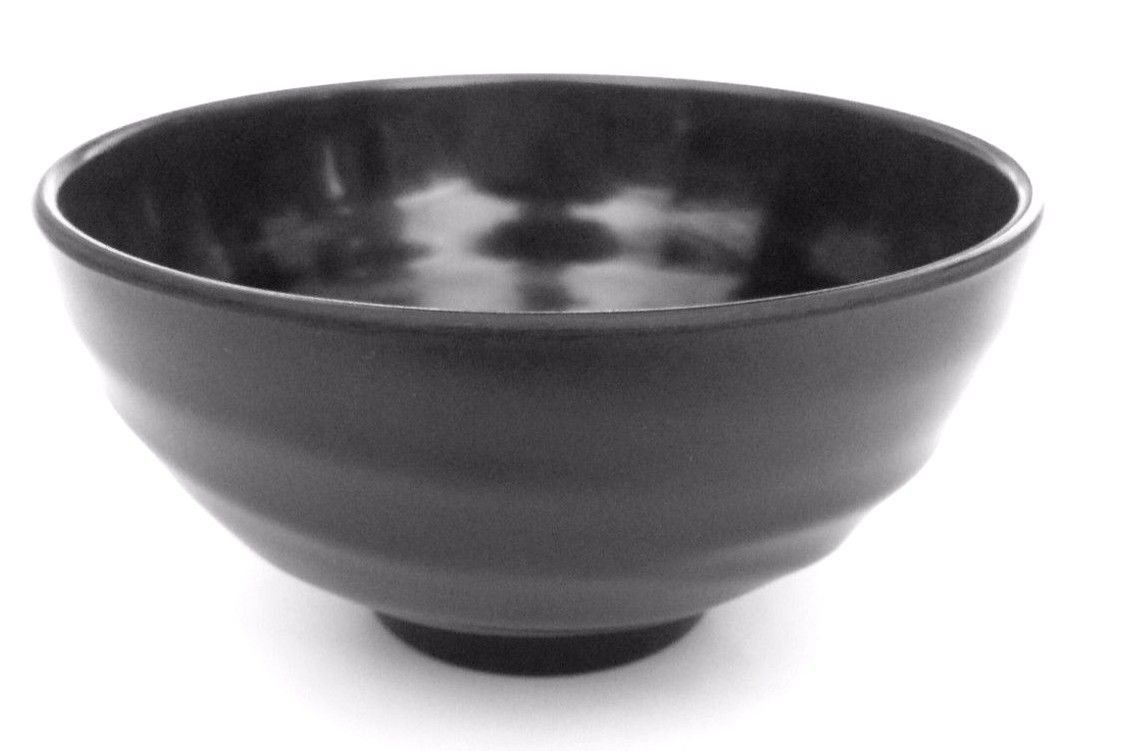 Lucky Star Melamine Round Bowls Ramen Pho Noodle Soup Wonton Soup Rice Bowl, 4-1/2" dia. X 2-1/4β H (Capacity: 10 oz), Black, Swirl Shaped (96, 4-1/2" dia. X 2-1/4β H)