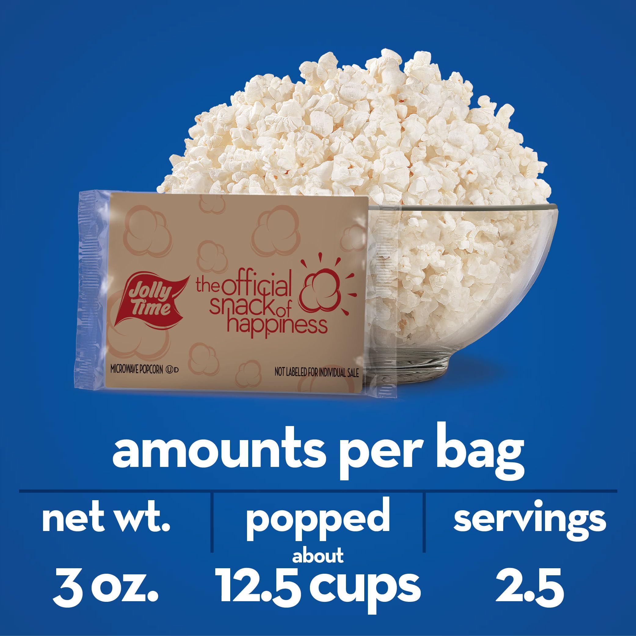 Jolly Time Healthy Pop Microwave Popcorn, Low Fat Gluten Free Non-GMO (Healthy Pop - Kettle Corn, 3 Ounce (Pack of 12))
