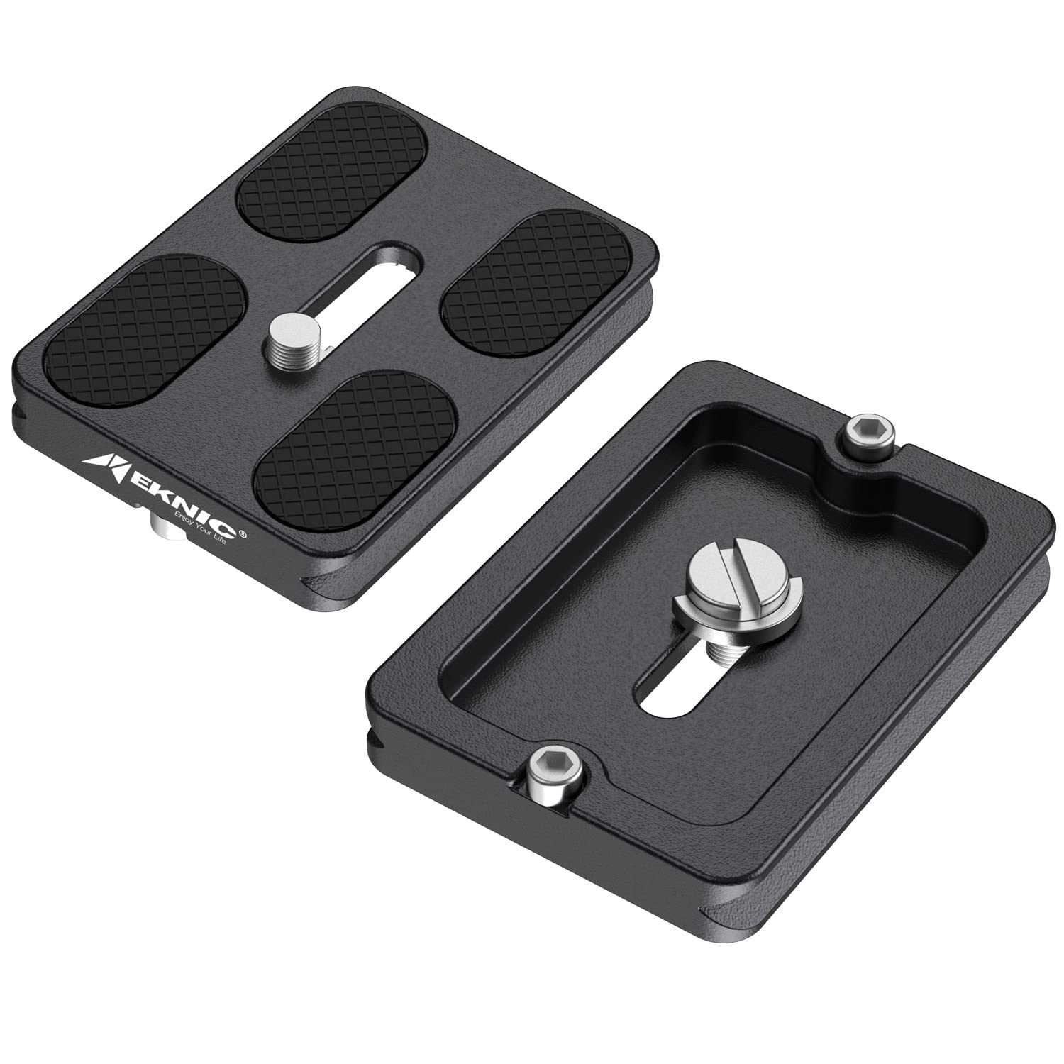 MEKNIC Camera Quick Release Plate PU50 2 Pieces QR Small Plate with 1/4"-20 Screw,Tiny Universal Quick Release Plate for Arca Swiss Standard Clamp for DSLR Camera Tripod Ballhead