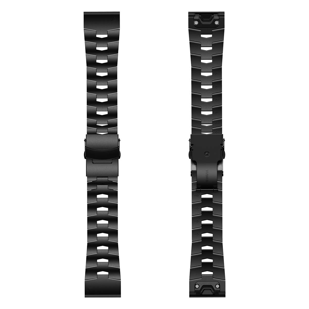 LDFAS Fenix 7X/6X/5X Plus Band, 26mm Vented Titanium Metal Quick Fit Watch Strap with DLC Coating Version Compatible for Garmin Fenix 7X/6X Pro/5X Plus/Tactix 7 Delta/Enduro 2 Bnads, Black