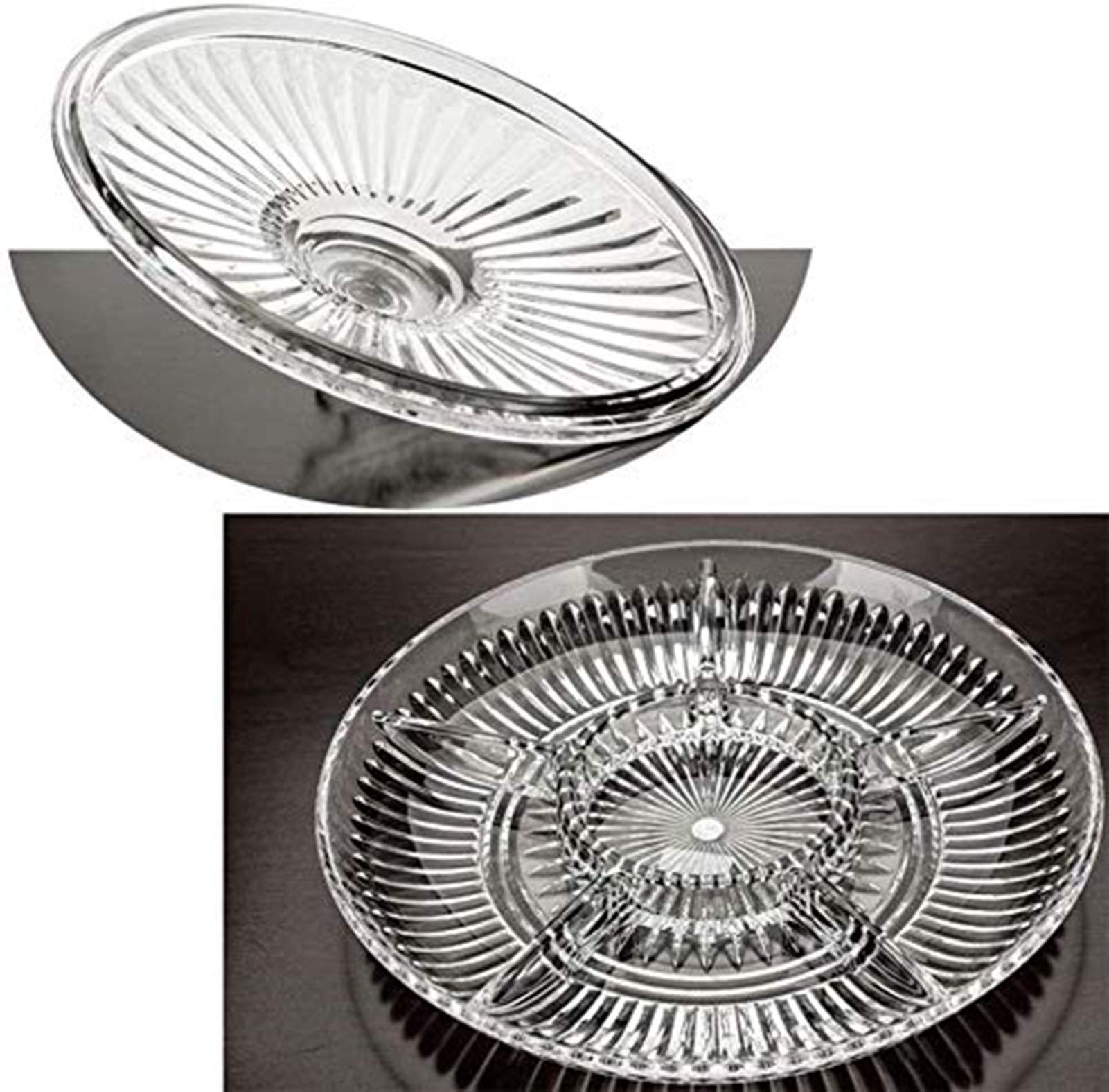 Modern Fruit basket with lid, Decoration Crystal glass Household dried fruit tray, Snack Salad tray, Candy box, Dried fruit Plate Display Stand -32 * 14 * 4cm