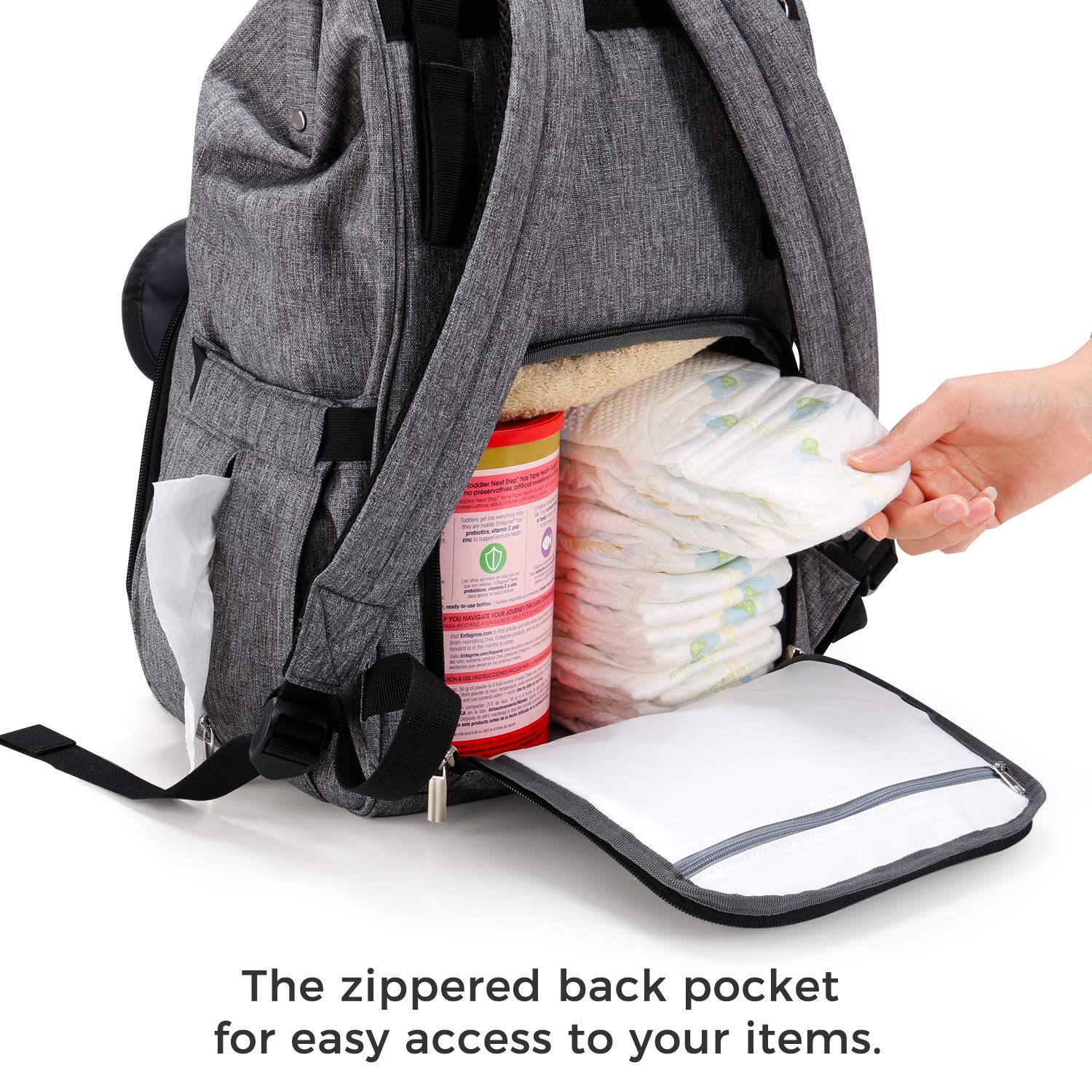 Lifewit Diaper Bag Backpack, Unisex Nappy Bag Hospital Bag with Changing Pad Multifunctional One-hand Opening and Closing Maternity Bag Travel Backpack for Mom Dad