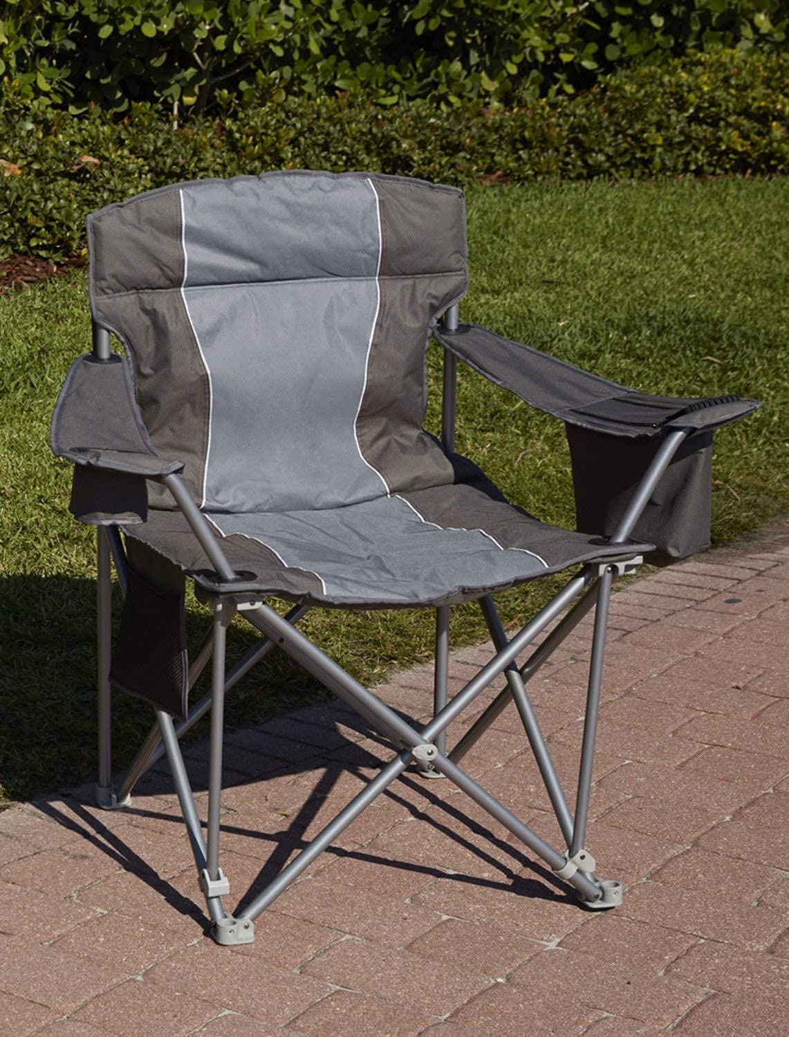 LivingXL 1,000-lb. Capacity Heavy-Duty Portable Chair Charcoal 1,000 lb