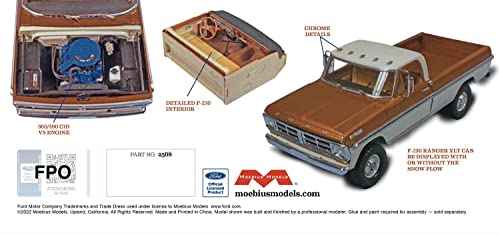 MOE2568 Moebius Model 1/25 1972 Ford F250 Ranger XLT Snow Plow Equipment Plastic Model