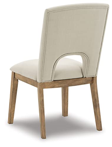 Signature Design by Ashley Dakmore Dining Upholstered Side Chair, 2 Count, Light Brown & Beige