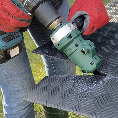 PacTool SS701 Snapper Shear - Sheet Metal Shears - Sheet Metal Cutter Drill Attachment - Cut Up to 18-Gauge Galvanized Steel, Aluminum, and Copper - Sheet Metal Tools - Carpenter Tools and Accessories