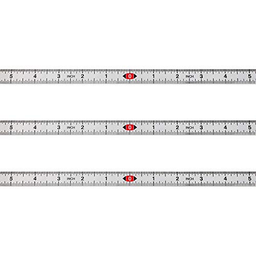 WIN TAPE Pack of 1pc 12 Inches Short Adhesive Table Sticky Measuring Tape Ruler Self-Adhesive Tape Measure (Start from Middle - Inches)
