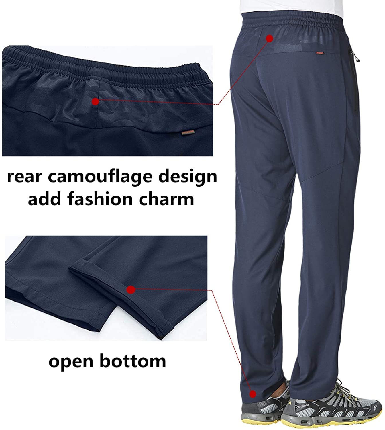 KEFITEVD Men's Sweatpants Athletic Pants for Men Training Pants Men Elastic Waist Jogger Pants for Men Quick Dry Pants Men Running Pants Blue