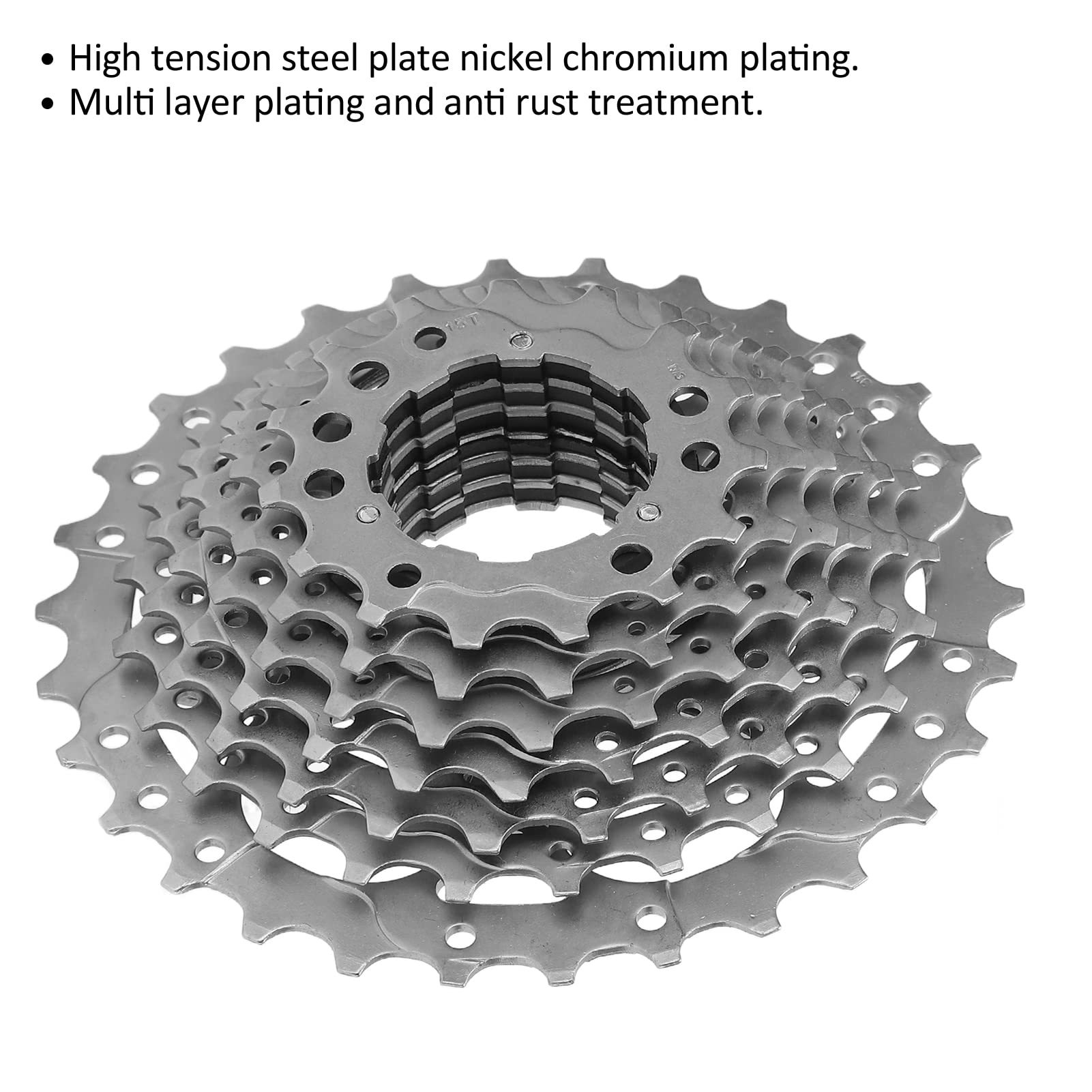 Road Bike Freewheel, Runs Smoothly Weight Reduction Anti Rust Treatment Cassette Freewheel Hollow Technology for Cycling