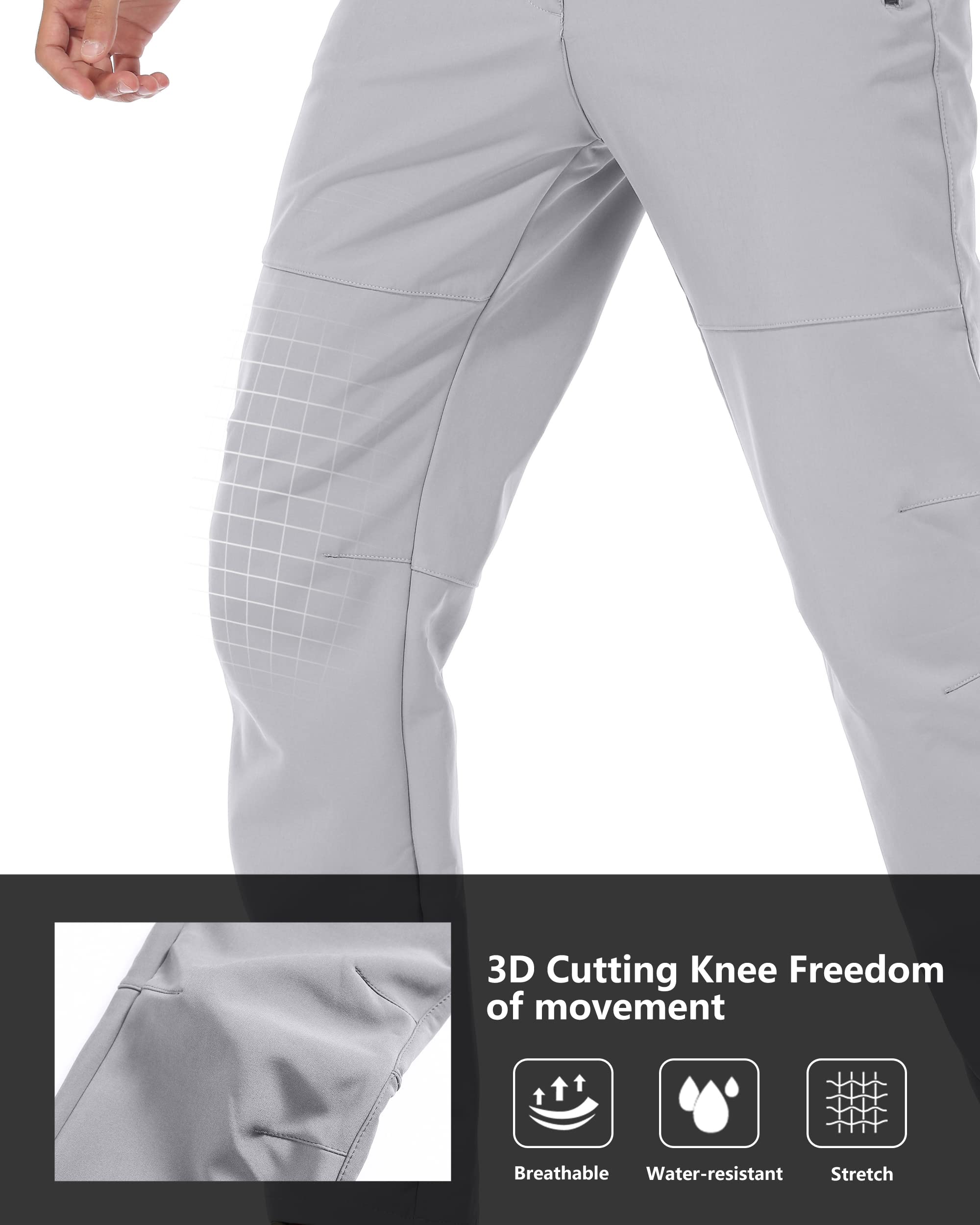 Mens Snow Ski Pants Waterproof Insulated Softshell Winter Snowboard Ski Hiking Windproof Warm Up Fleece Lined Pants for Men Khaki 34