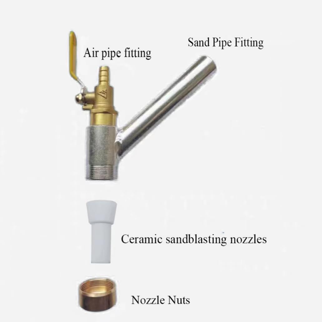 YOXIIHA Sand Blaster Gun Head Wear-resistant Flared Mouth White Ceramic Sandblasting Gun Nozzle Pneumatic Rust Removal Sandblast Machine Nozzles 5 pcs (4 mm Ceramic Nozzle)