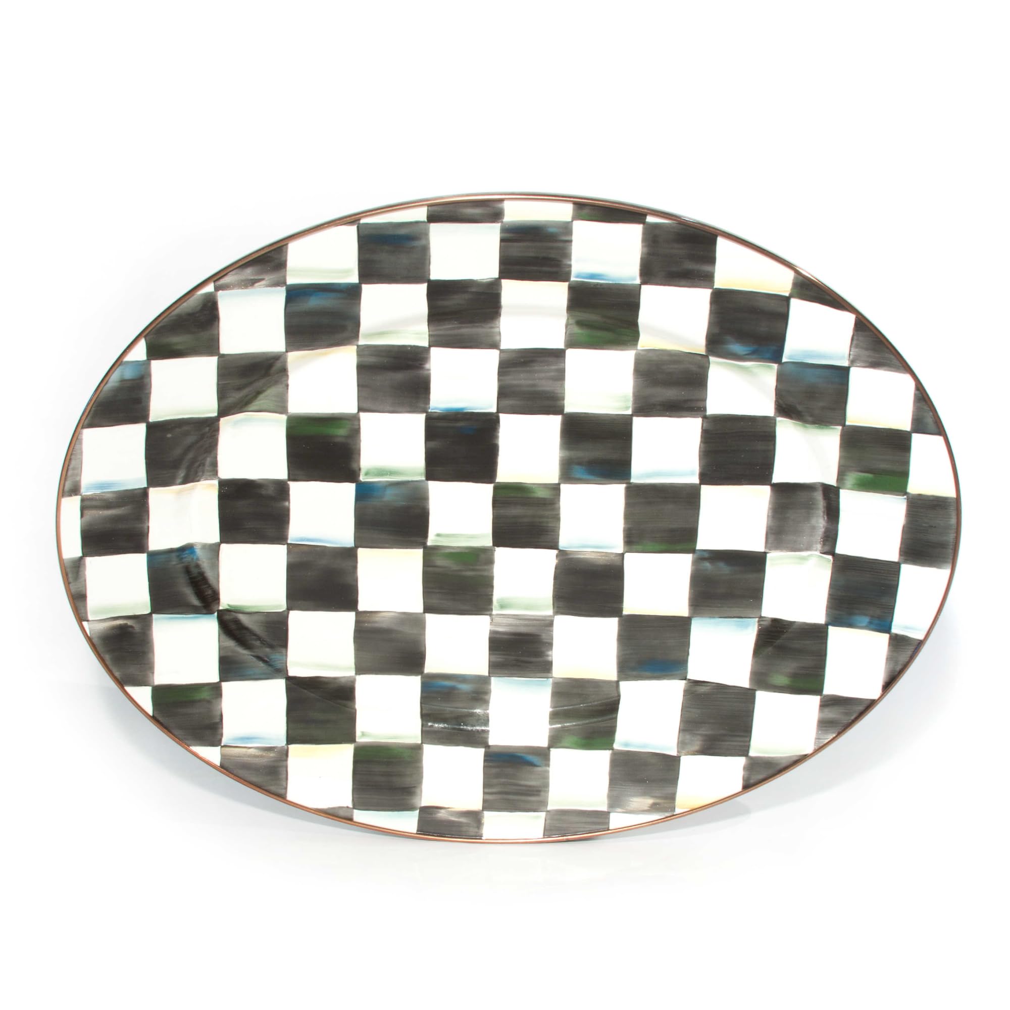MACKENZIE-CHILDS Courtly Check Enamel Oval Platter - Medium