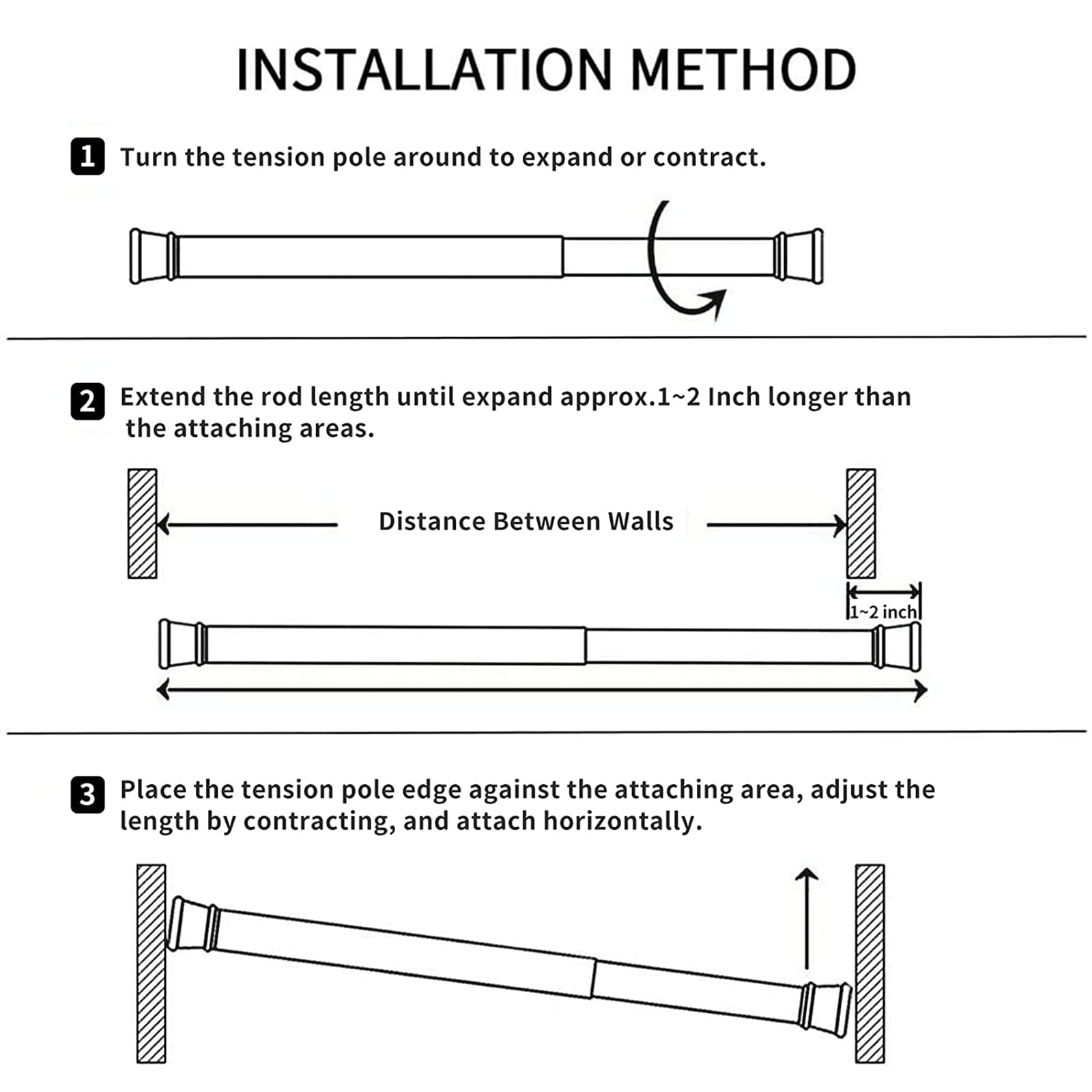 KUANVE 6 Pcs Window Security Bars, Adjustable Sliding Glass Door Bar Sliding Door Security Bar Window Safety Lock Bar with Rubber Tips for Children Home, Extends from 15.8-27.6 Inch, Black & White