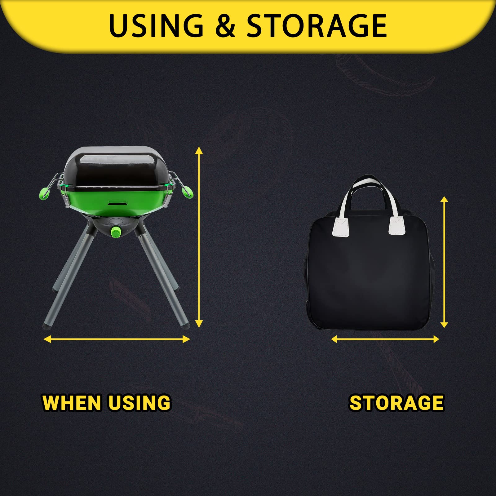 Multi-Function Portable Propane Gas Grill, Stand-Up Camping Griddle Propane Grill Suitable for 1-3 people,8000 BTU Burner ,9.5 x 12 Inch Cooking Surface,Portable Bag For Easy Carrying