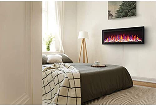 Napoleon Entice 42 - NEFL42CFH - Wall Hanging Electric Fireplace, 42-in, Black, Glass Front, Glass Crystal Ember Bed, 3 Flame Colors, Remote Included