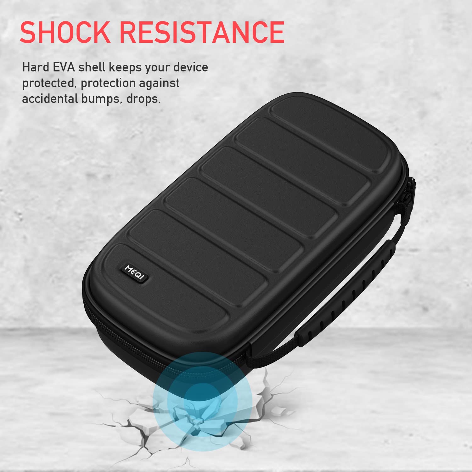 MEQI Carrying Case for Nintendo Switch/OLED Model/Switch Lite, Protective Travel Carry Pouch with 20 Game Card Slots & Large Space Pocket for Travel