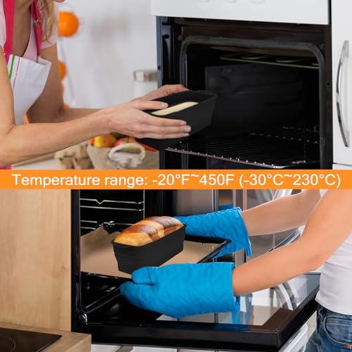 Silicone Bread Loaf Pan, 2 Pack Loaf Pans for Baking Bread, Non-Stick Silicone Baking Mold Easy Release for Homemade Breads, Cakes, Quiche Omelets, Meatloaf, etc. -8.2β X 3.3β X 2.7β (Black+Black)