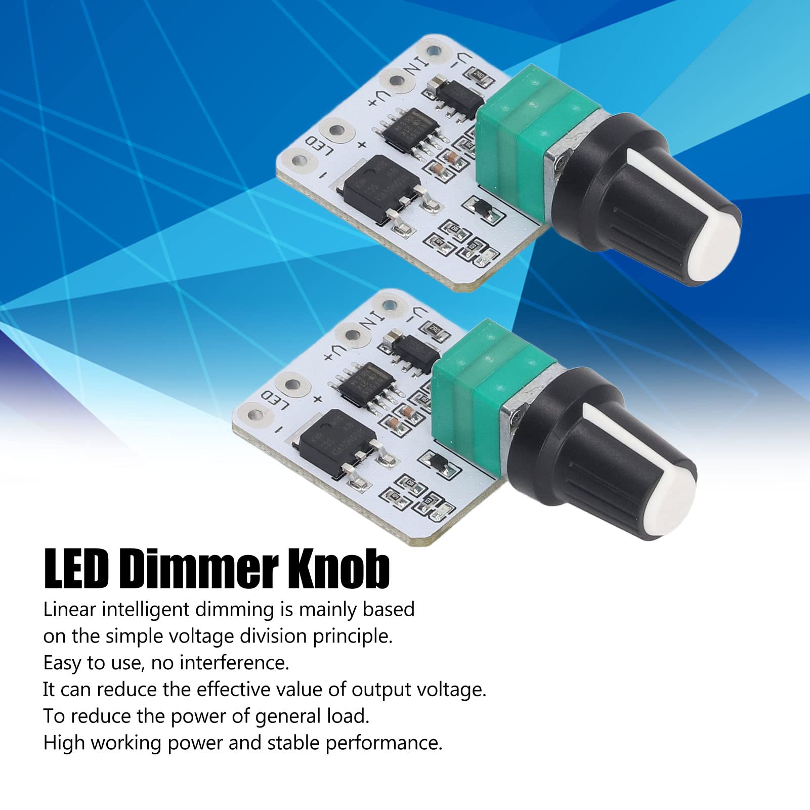 LED Dimmer Switch, Constant Voltage Knob Switch Dimmer 2Pcs for Control