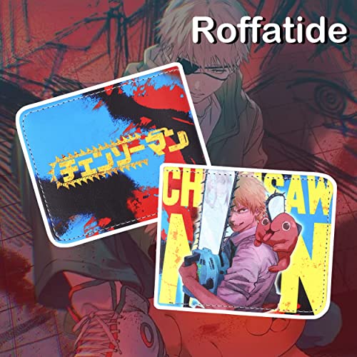 Roffatide Anime Chainsaw Man Wallets Denji Pochita Artificial Leather Slim Multi Purpose Wallet Men Women Bi-Fold Wallet